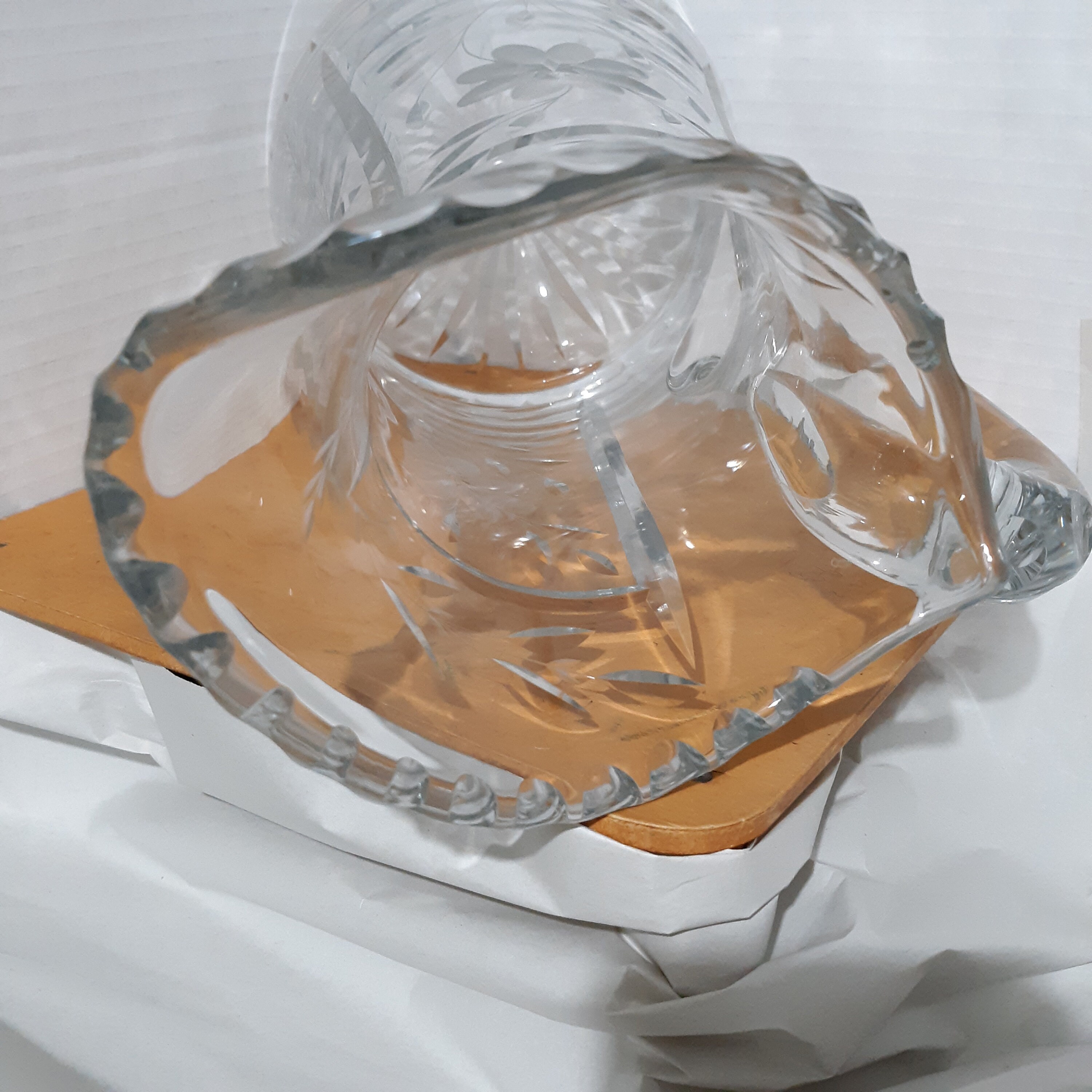 American Brilliant Cut Glass Pitcher With Etched Daisies 11.5 - Etsy