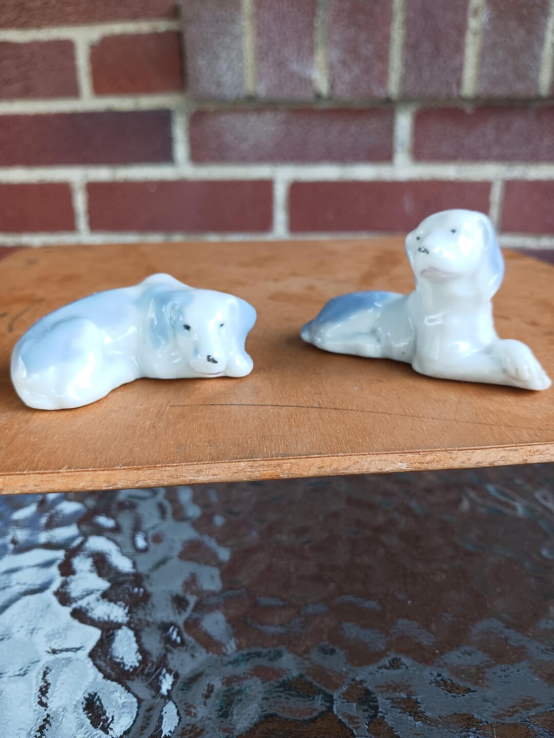 2 Blue and White Porcelain Dog Figurines Made in Japan - Etsy