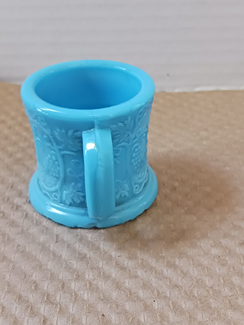 Small Aqua Blue Milk Glass/slag Mug - Etsy