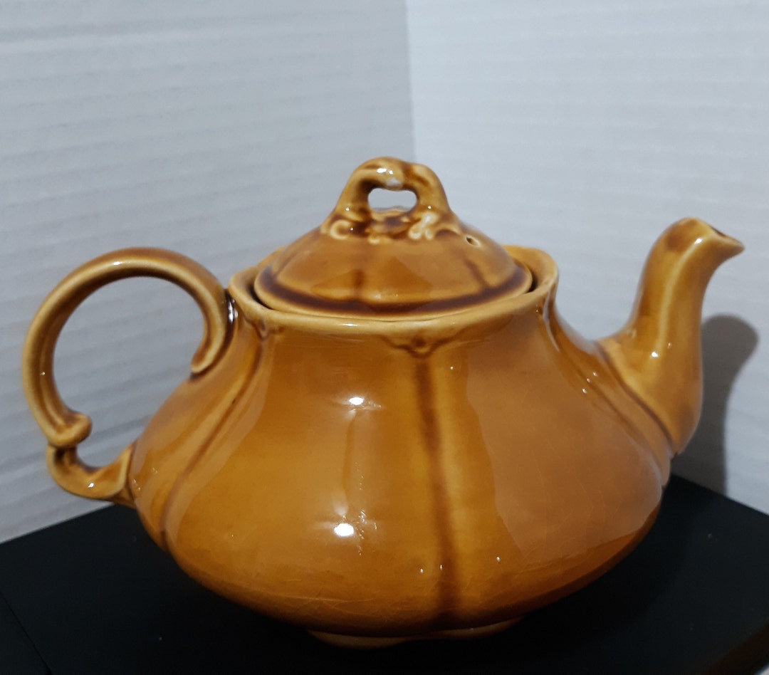 Ellgreave Amber Colored Porcelain Teapot - Etsy