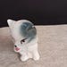 3 Inch Cat Figurine in Gray and White With Pink Bow Made in Japan - Etsy