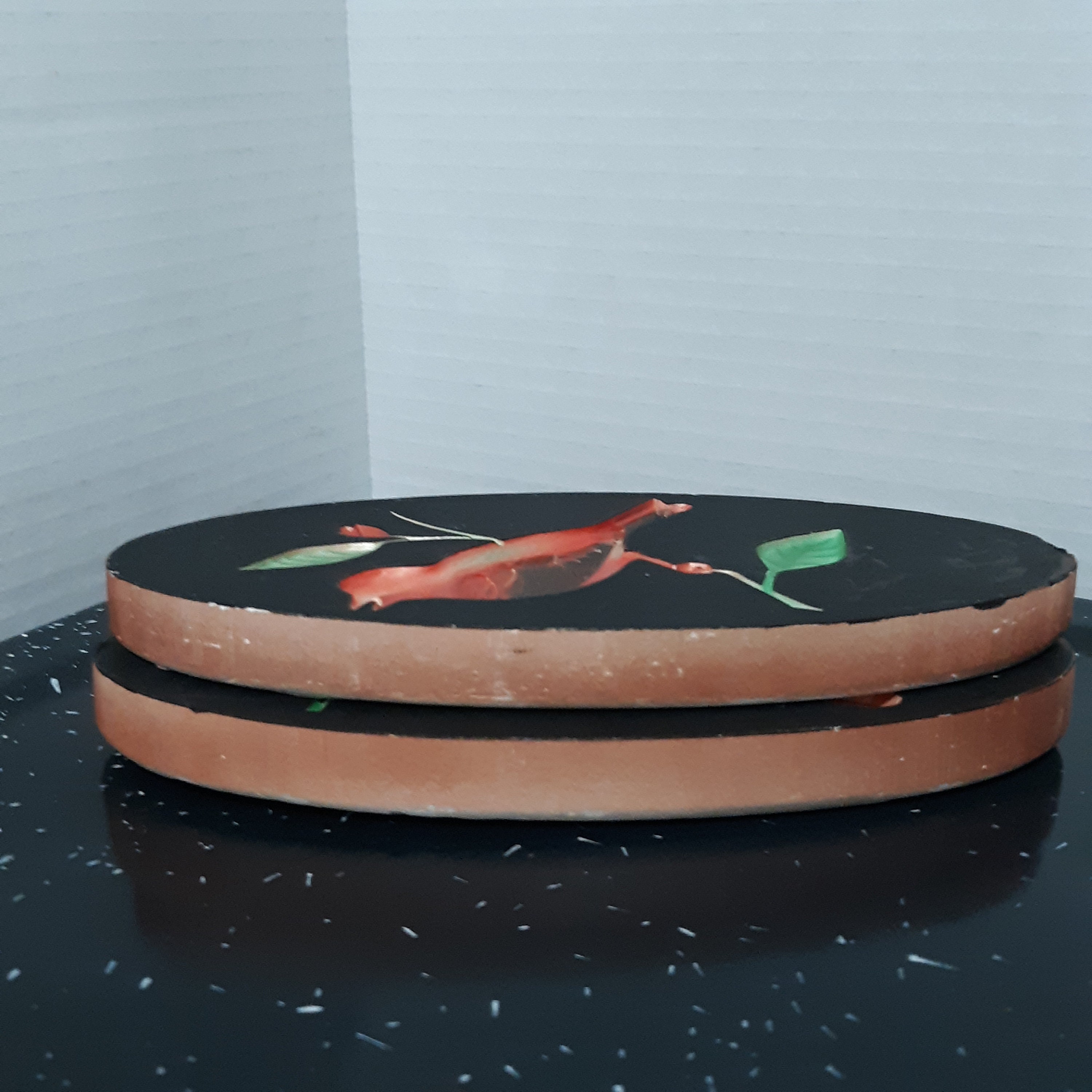 Two Oval Shaped Chalkware Wall Art Pictures of Red Birds - Etsy