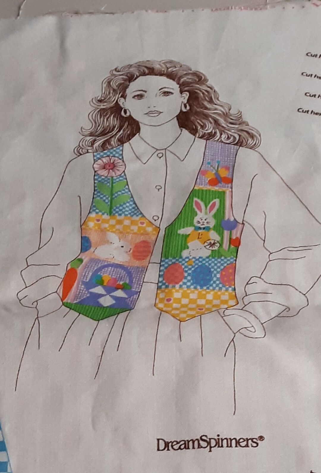 EASTER Women's CUT & SEW Vest Featuring Easter Bunnies, Flowers ...