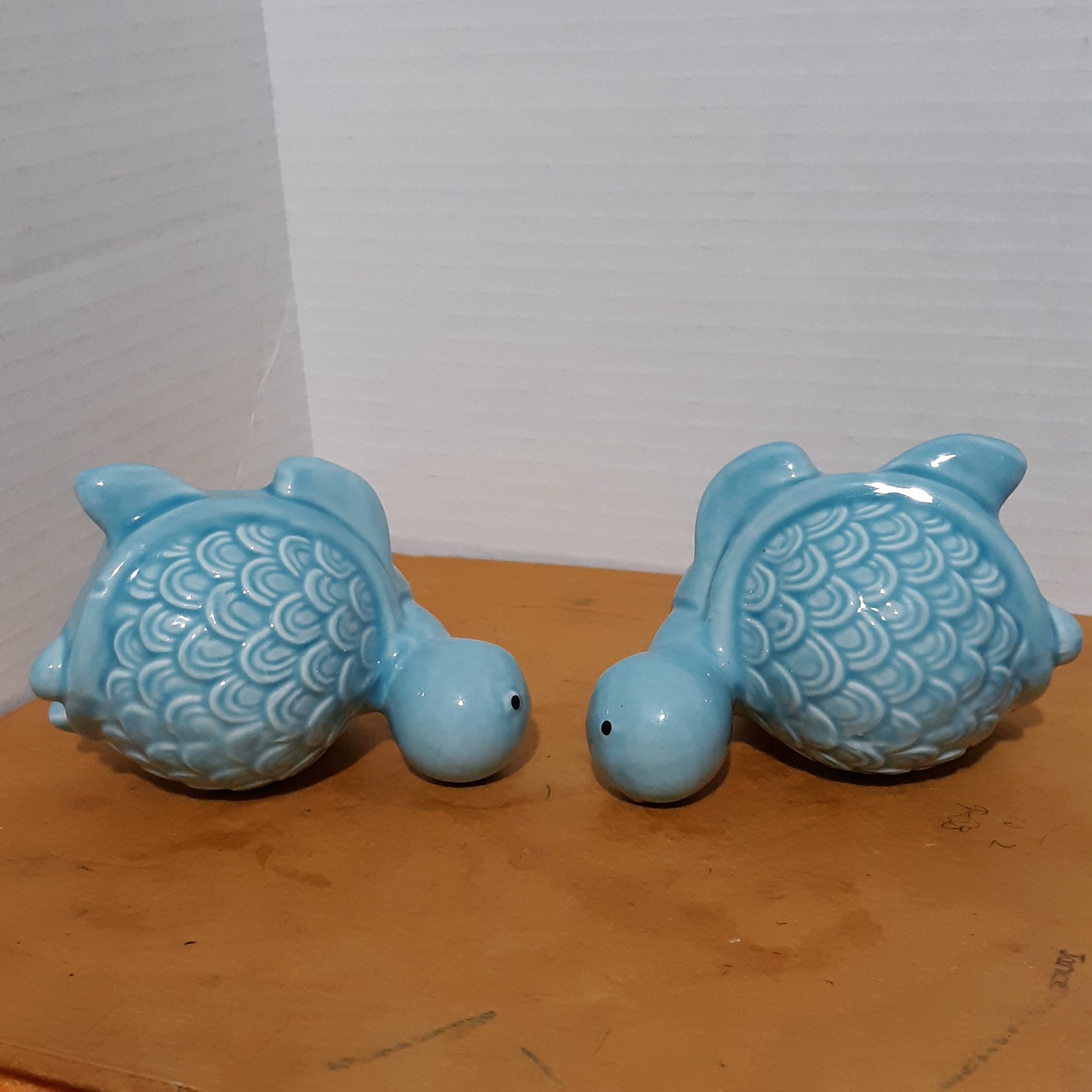 2 Adorable Aqua Blue Ceramic Turtles - Etsy