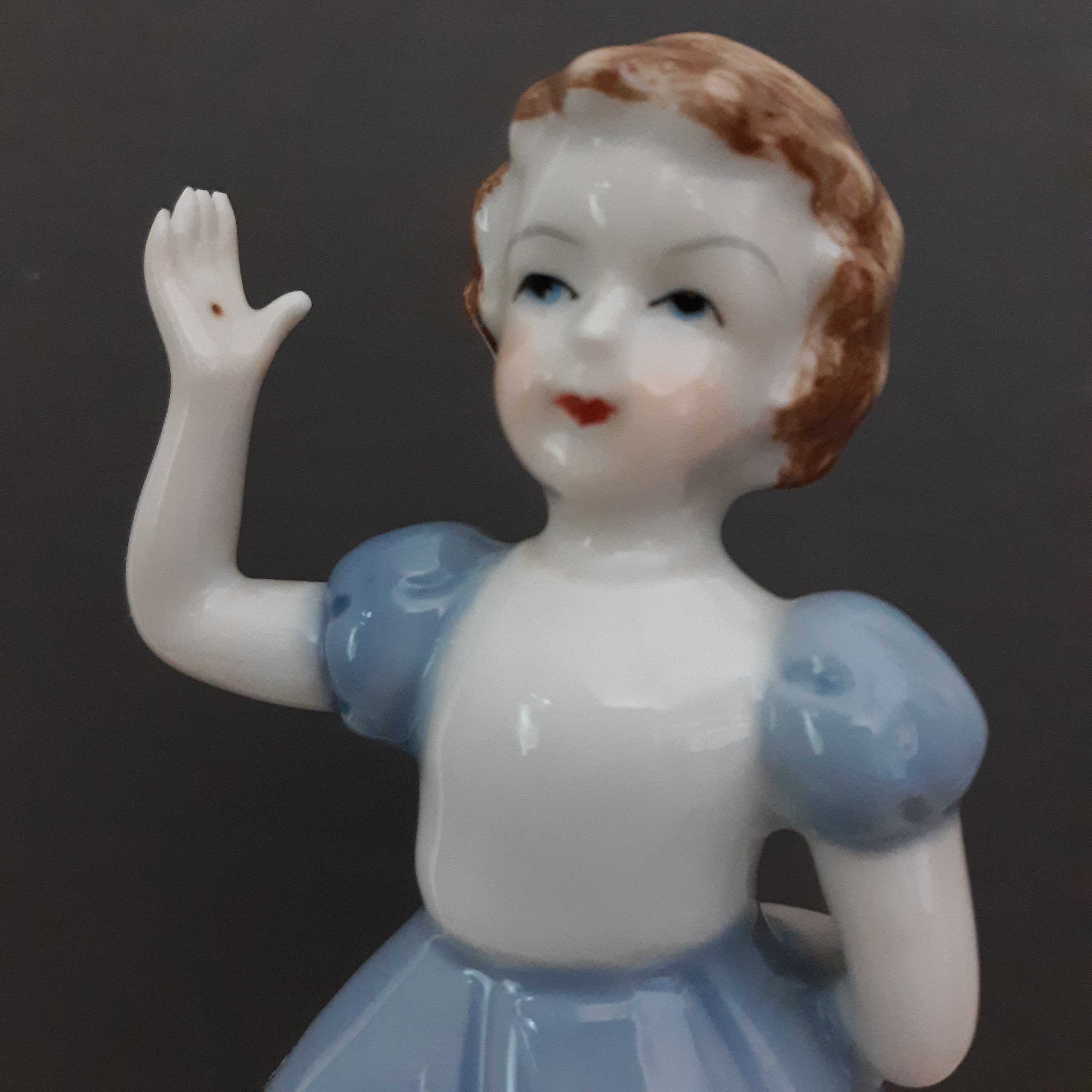Blue and White Porcelain Girl Figurine With Her Scottie Dog - Etsy
