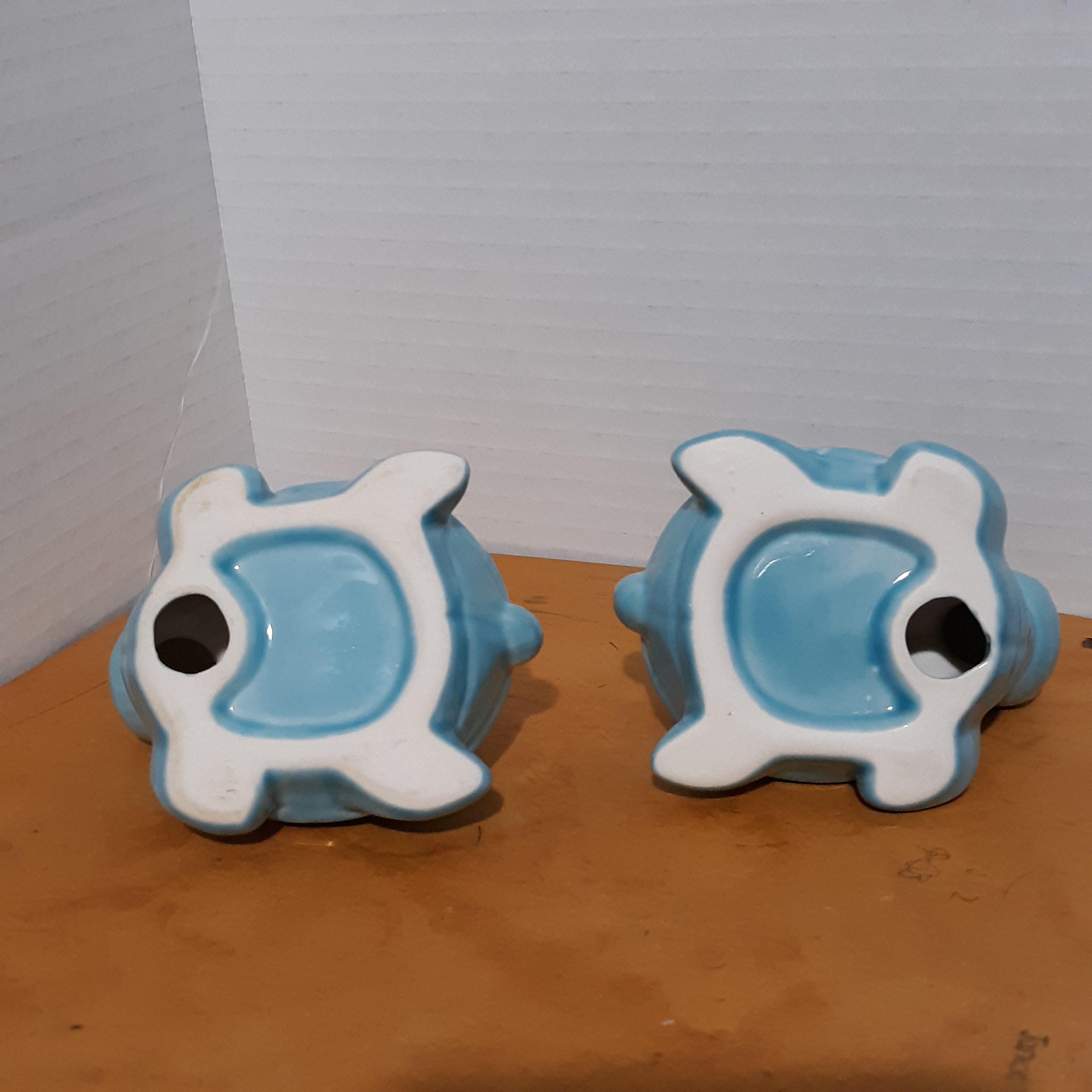 2 Adorable Aqua Blue Ceramic Turtles - Etsy