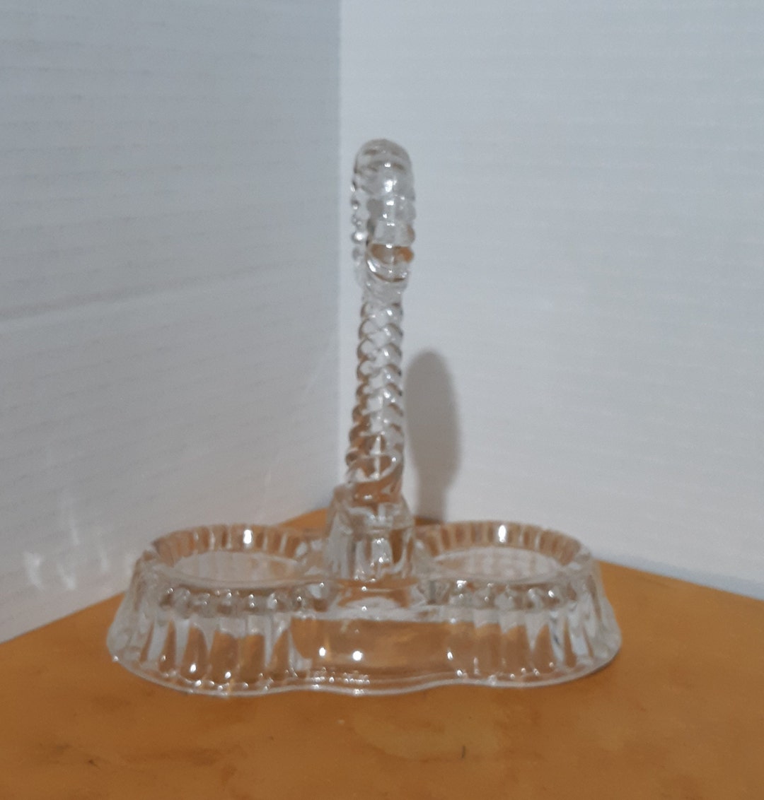 Vintage Art Deco Clear Glass Caddy for Salt and Pepper Shakers - Etsy