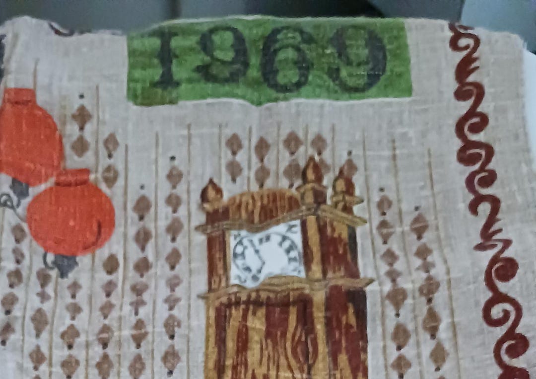 1969 Vintage Linen Calendar With Green and Orange Vintage Home Designs ...