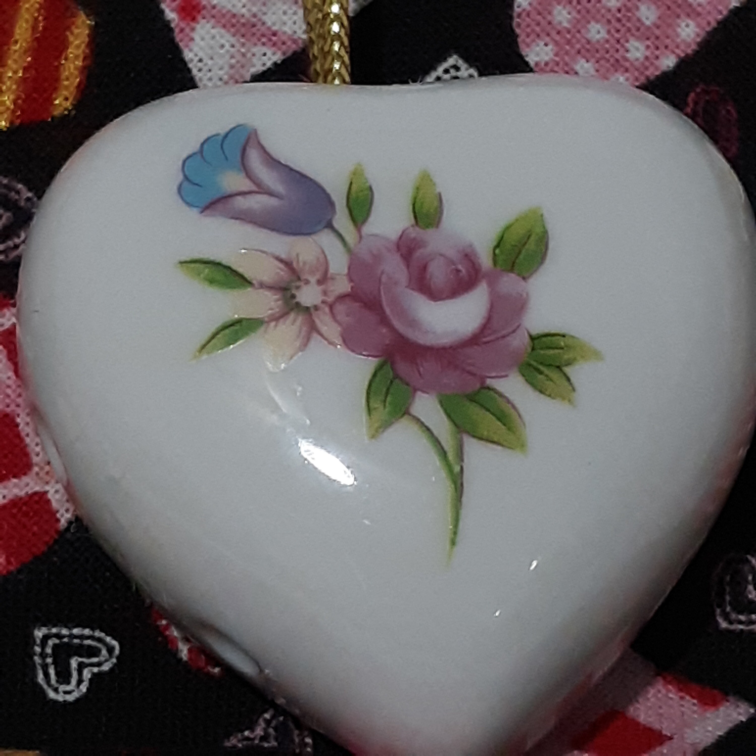 HEART Pomander/sachet 1.5 Ceramic/porcelain With Pink Rose - Etsy