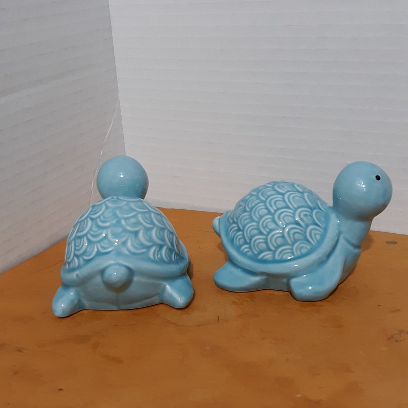 2 Adorable Aqua Blue Ceramic Turtles - Etsy
