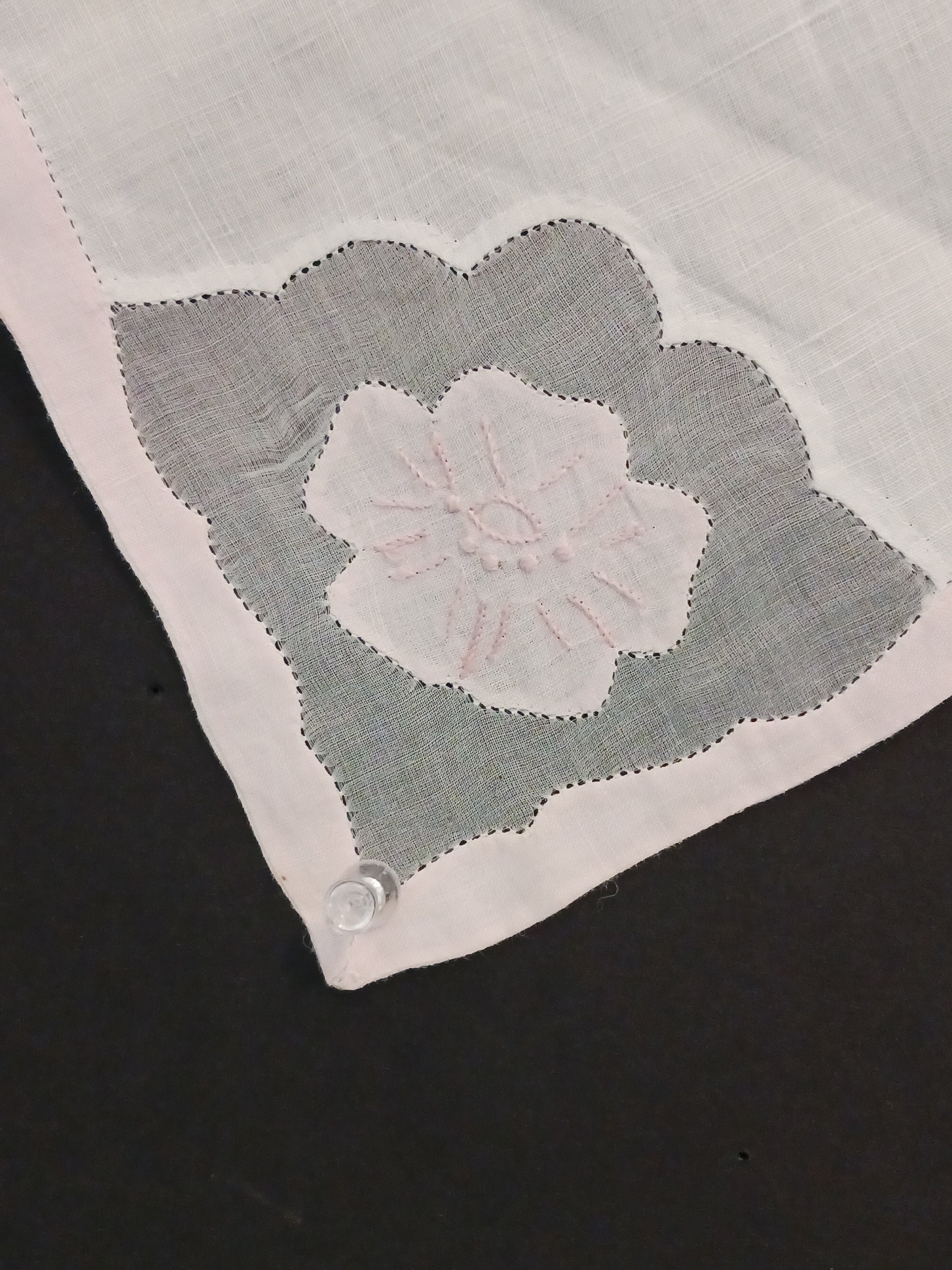 Pink Linen Handkerchief and Pink Embroidered/crocheted Linen Doily - Etsy