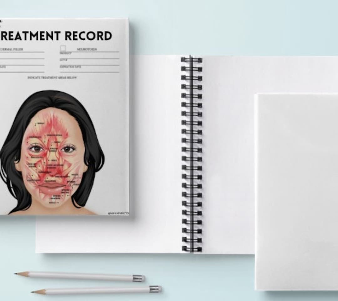 Botox & Filler Treatment Record and Anatomical Diagram Printable ...