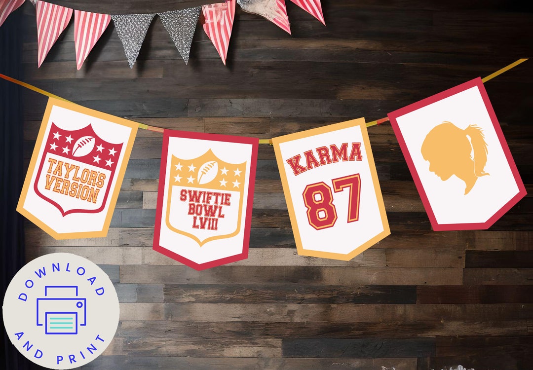 Printable Taylor Swift Superbowl Party Banner Swiftie Bowl Decor - Etsy