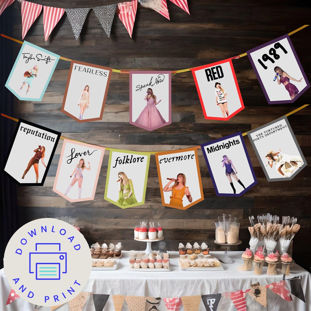 Taylor Swift Eras Tour Party Banner- Including the Tortured Poets ...