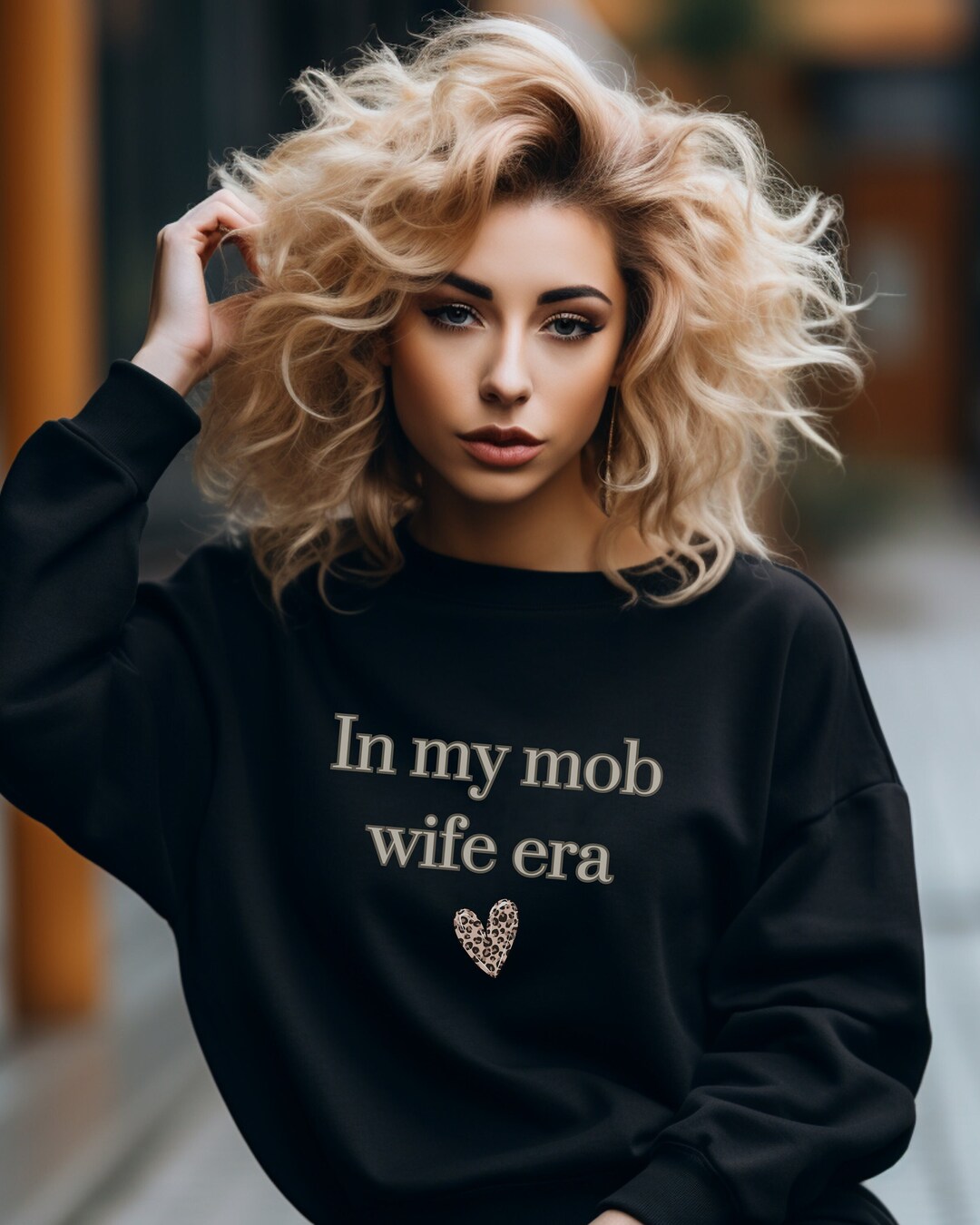 Mob Wife Era, Mob Wife Aesthetic Crewneck Sweatshirt for Women in Black ...