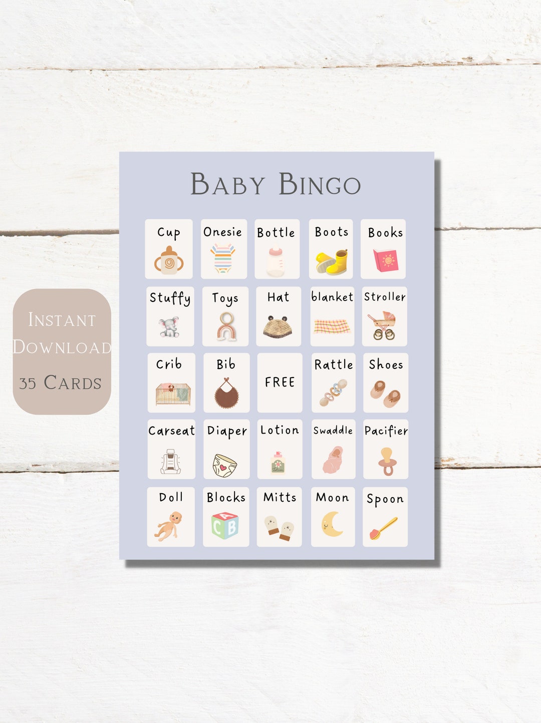 Boy Baby Shower Bingo Baby Boy Bingo Shower Game Babyshower Activity ...