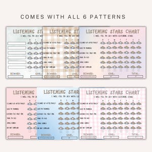 Listening Chart for Kids, Behaviour Chart for Reward System, Chore ...