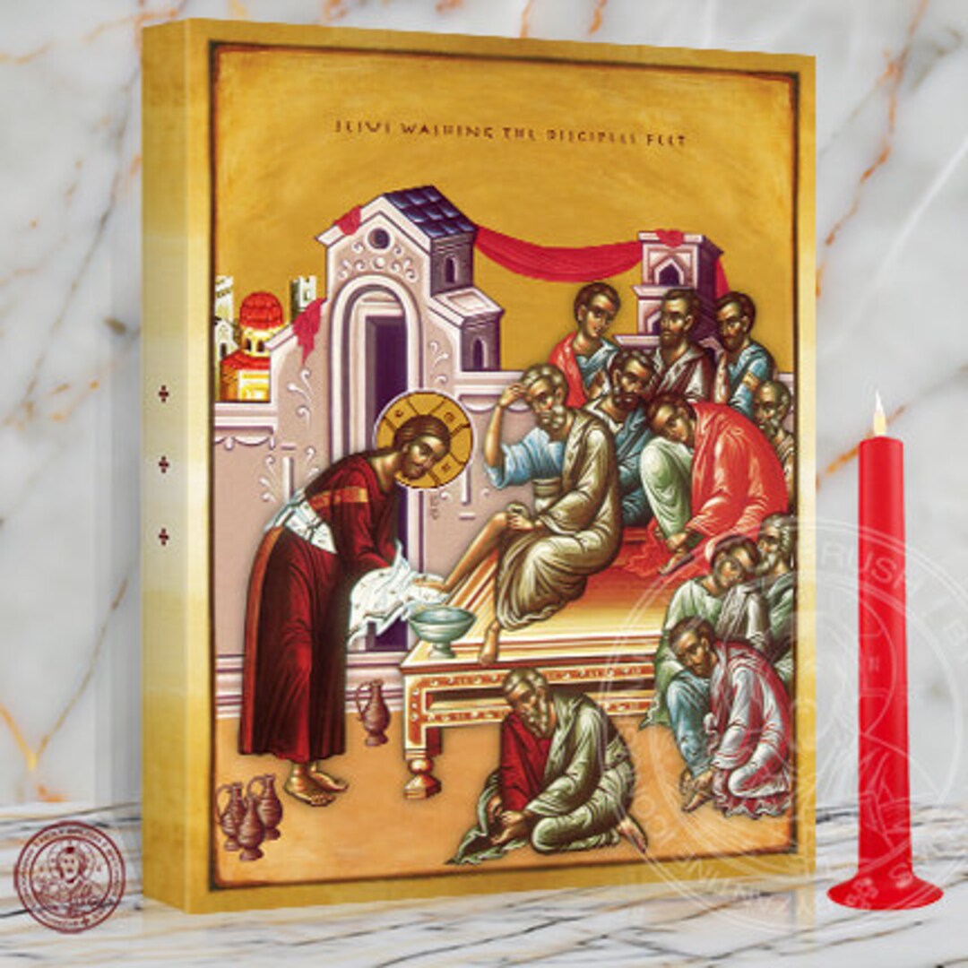 Christ the Savior Washing the Disciples' Feet Icon. Holy Covenant ...