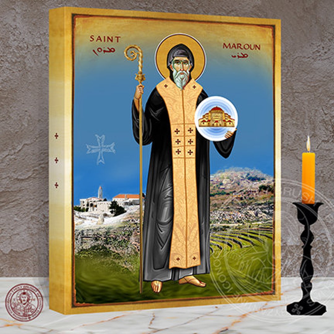 St Maroun Icon - Hermit Saint Maron is the Founder of the Maronite ...
