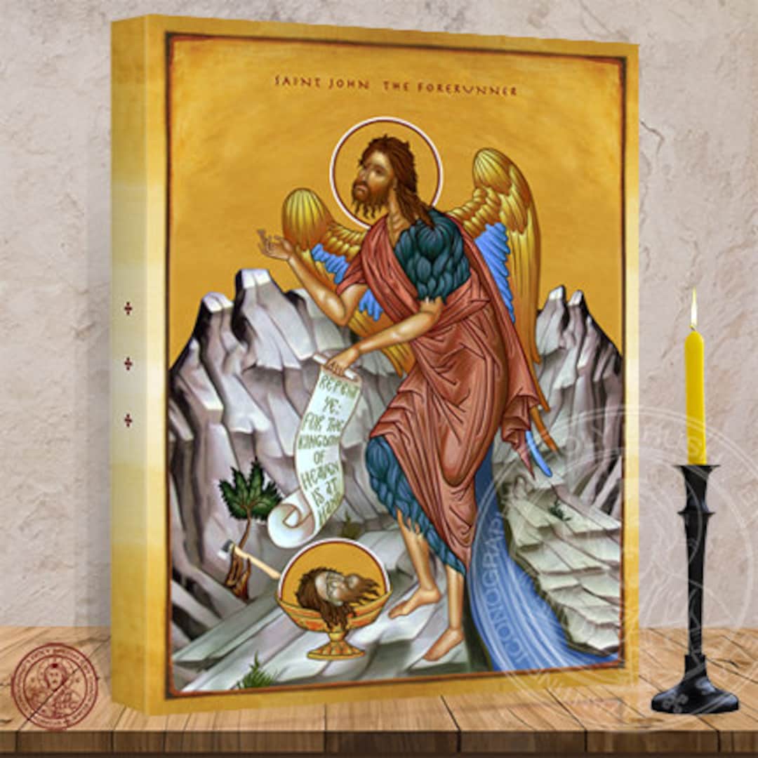 St John Icon of St John the Baptist the Forerunner. the Head of Saint ...