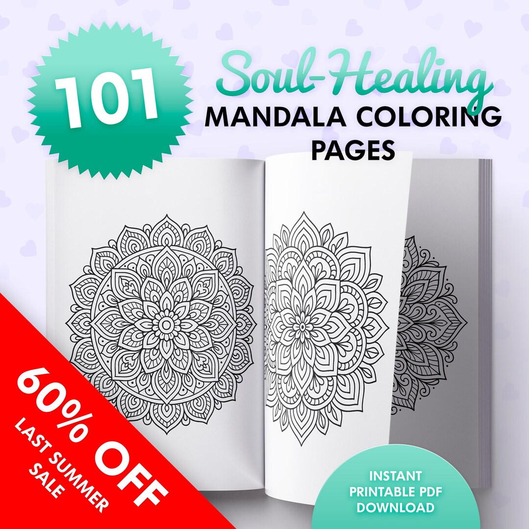 Soul-healing Mandala Coloring Pages – 101 Printable Floral Designs for ...