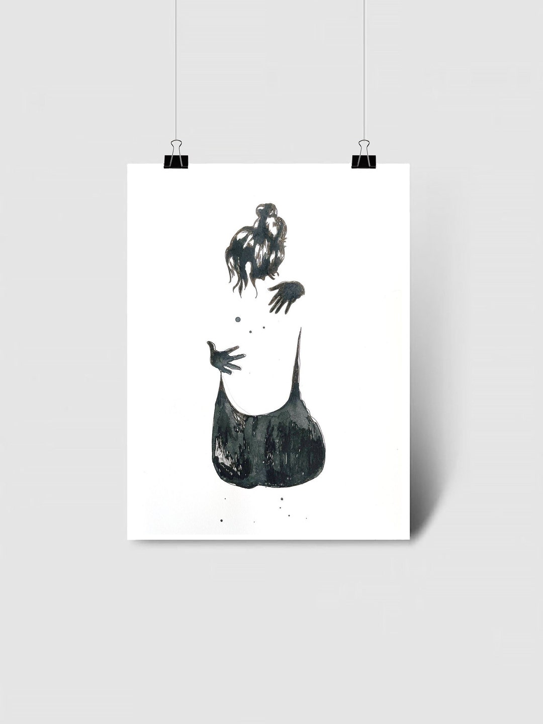 Self Love Poster - Original Hand Drawn Ink Illustration, Interior Decor ...