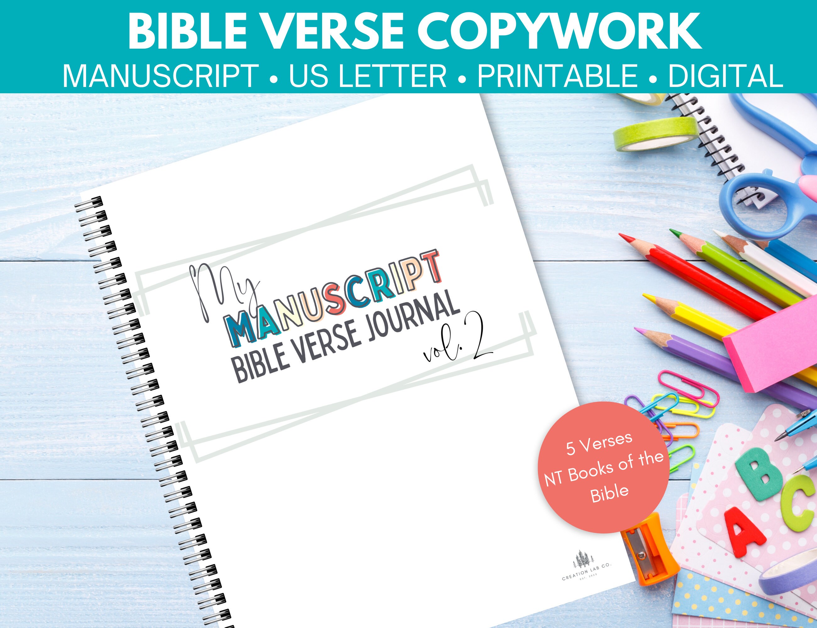 Bible Verse Manuscript Copywork Scripture Tracing Homeschool Copy Work ...