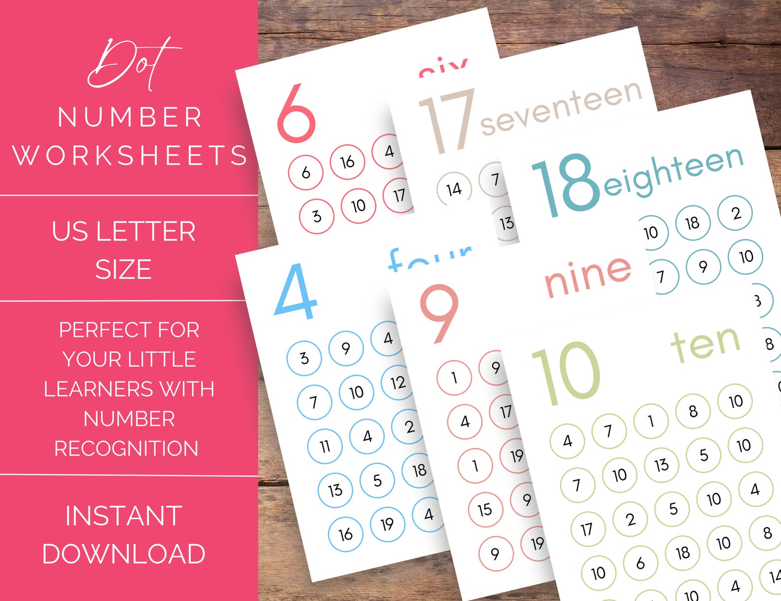Number Dot Worksheets | Find the Number | Montessori | Homeschool ...