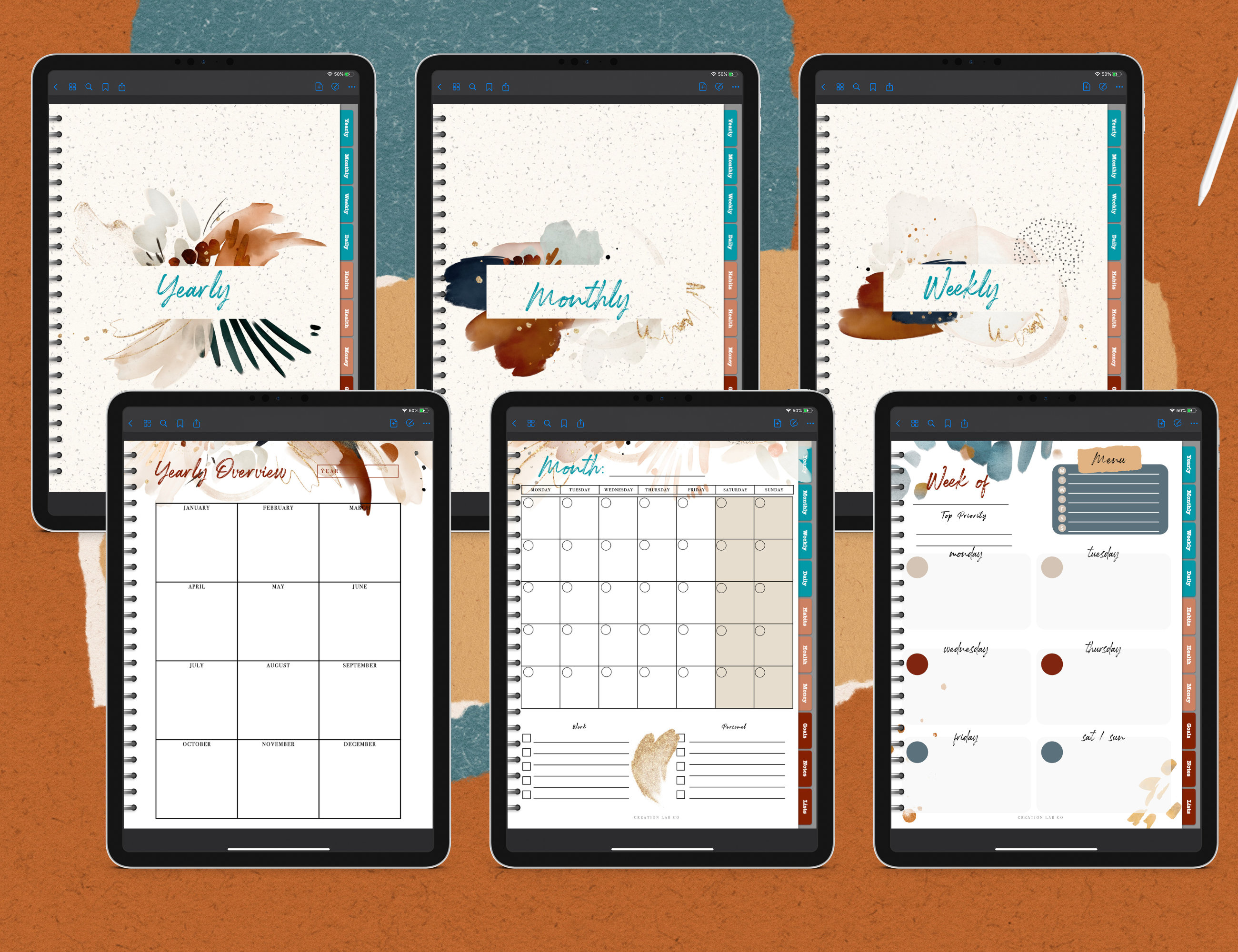 UNDATED DIGITAL PLANNER for Goodnotes, Notability, Noteshelf Multi ...