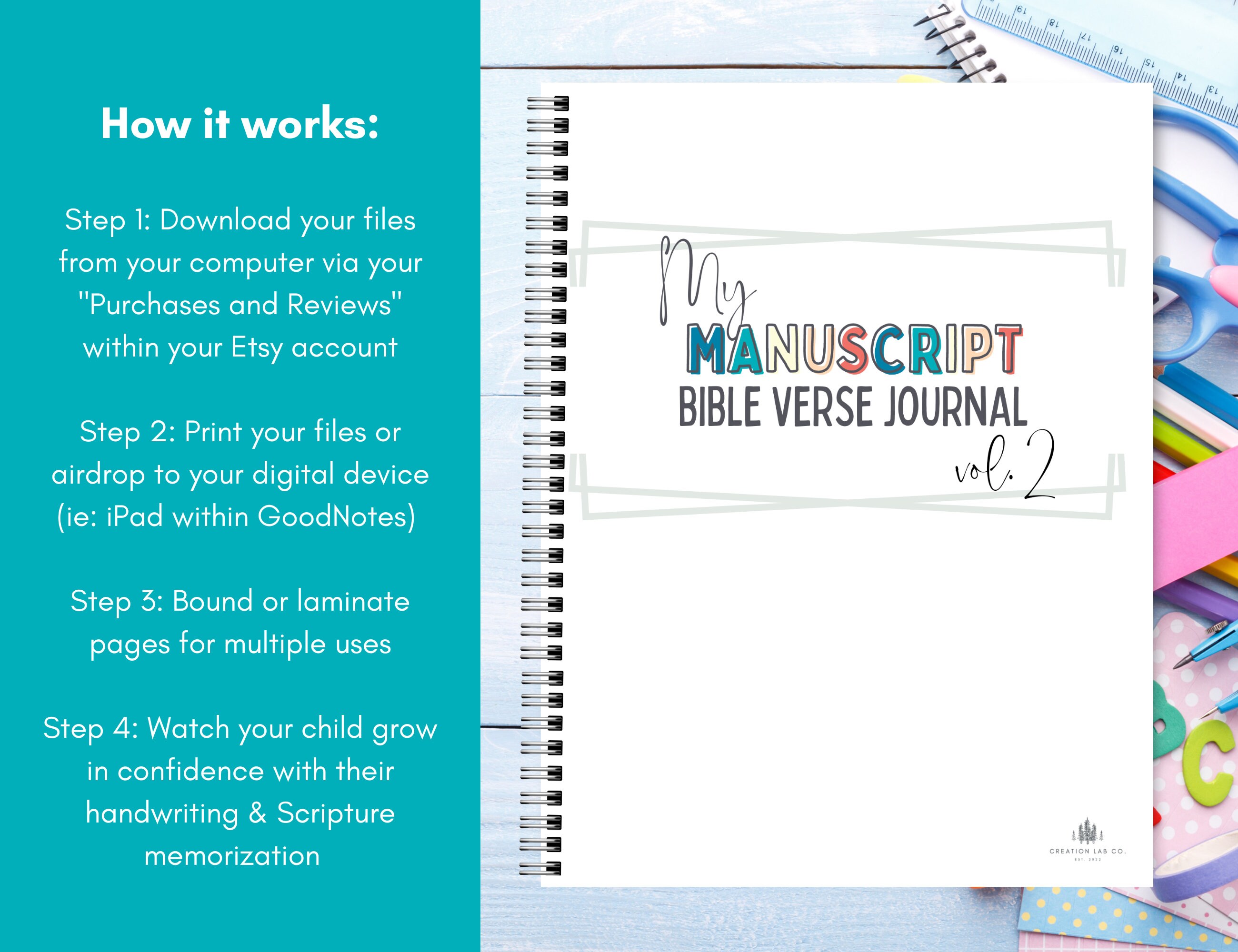 Bible Verse Manuscript Copywork Scripture Tracing Homeschool Copy Work ...