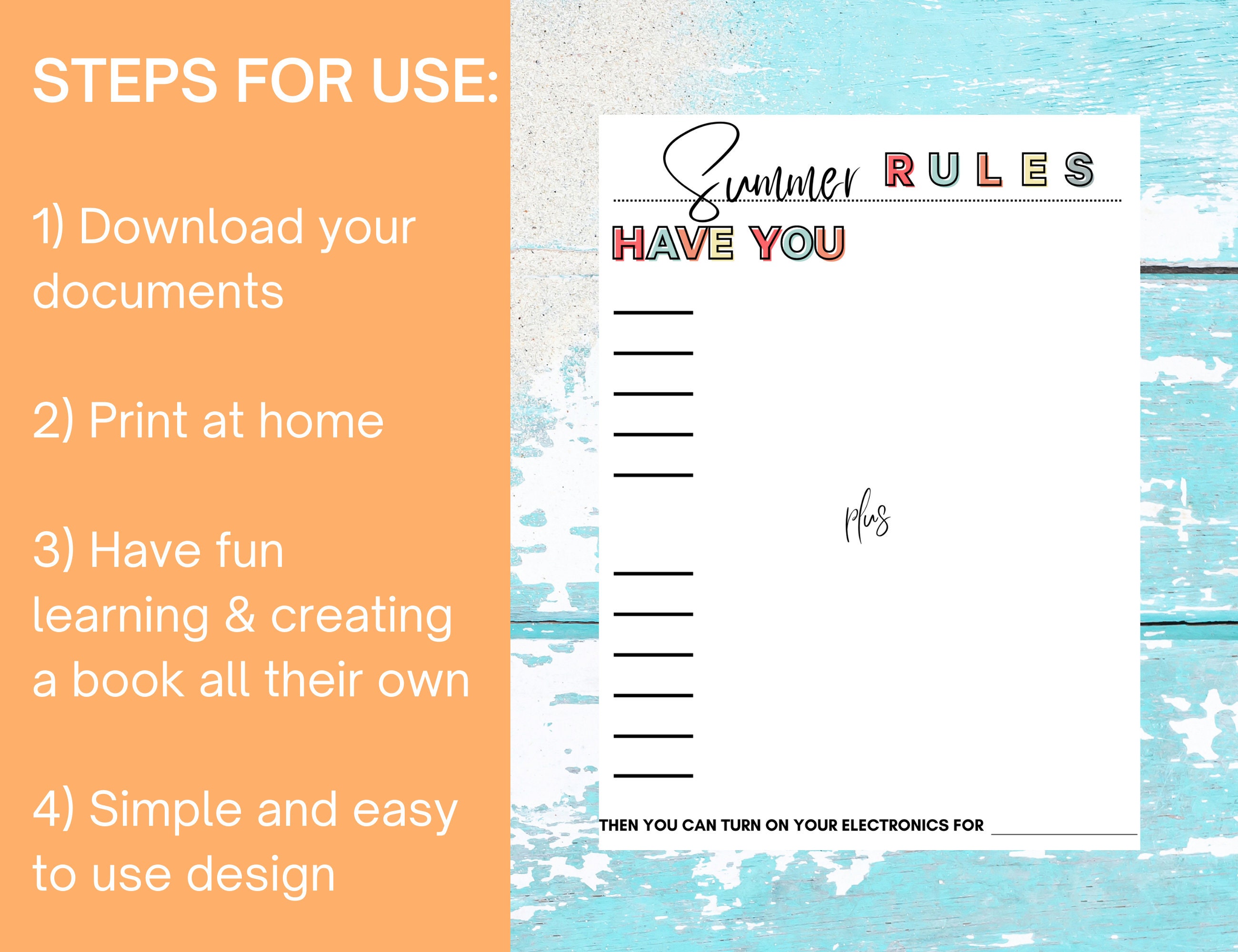 Summer Rules Printable | Summer Time Fun | Editable - Etsy