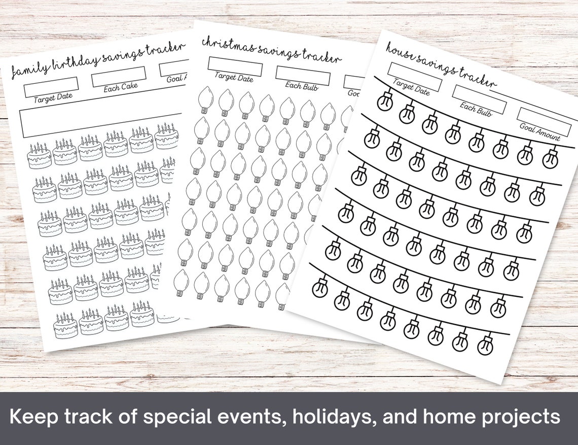 Savings Tracker Bundle Printable | Savings Challenge | Christmas ...