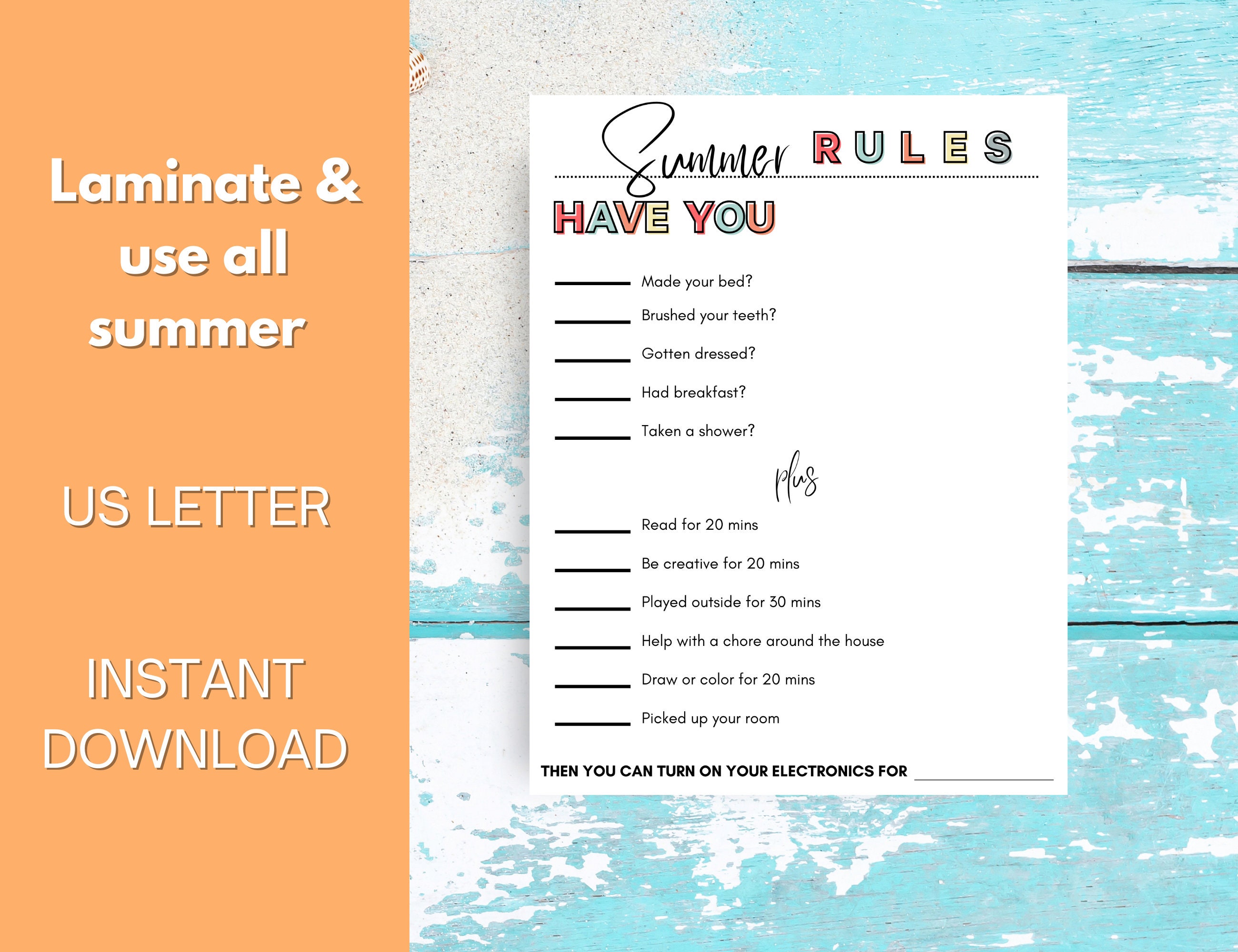 Summer Rules Printable | Summer Time Fun | Editable - Etsy
