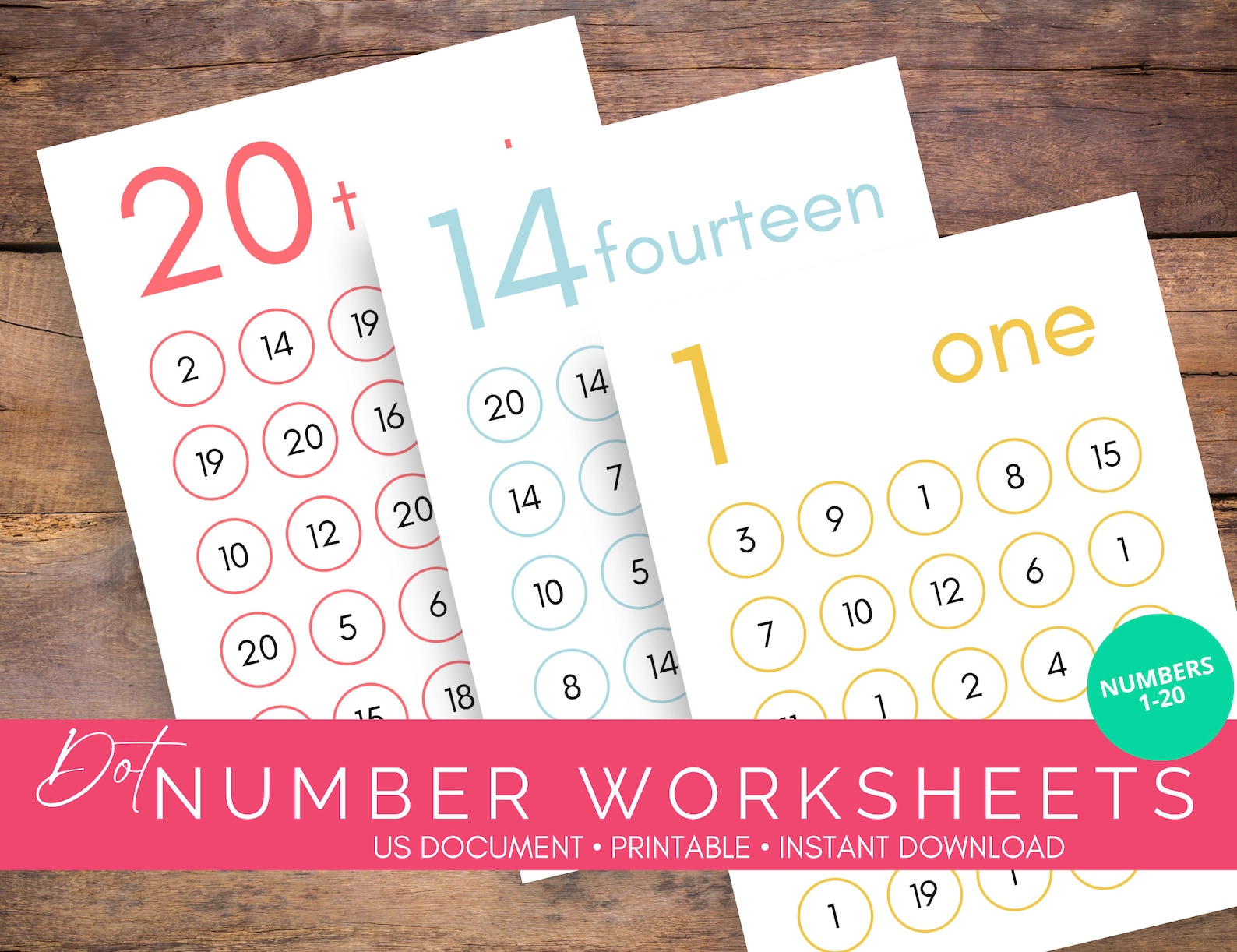Number Dot Worksheets | Find the Number | Montessori | Homeschool ...