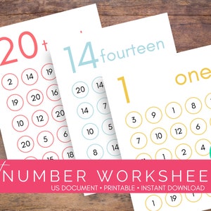 Number Dot Worksheets | Find the Number | Montessori | Homeschool ...