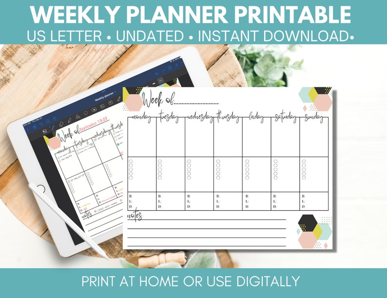 Weekly Planner to Do List Printable Digital Weekly Planner Family Kids ...