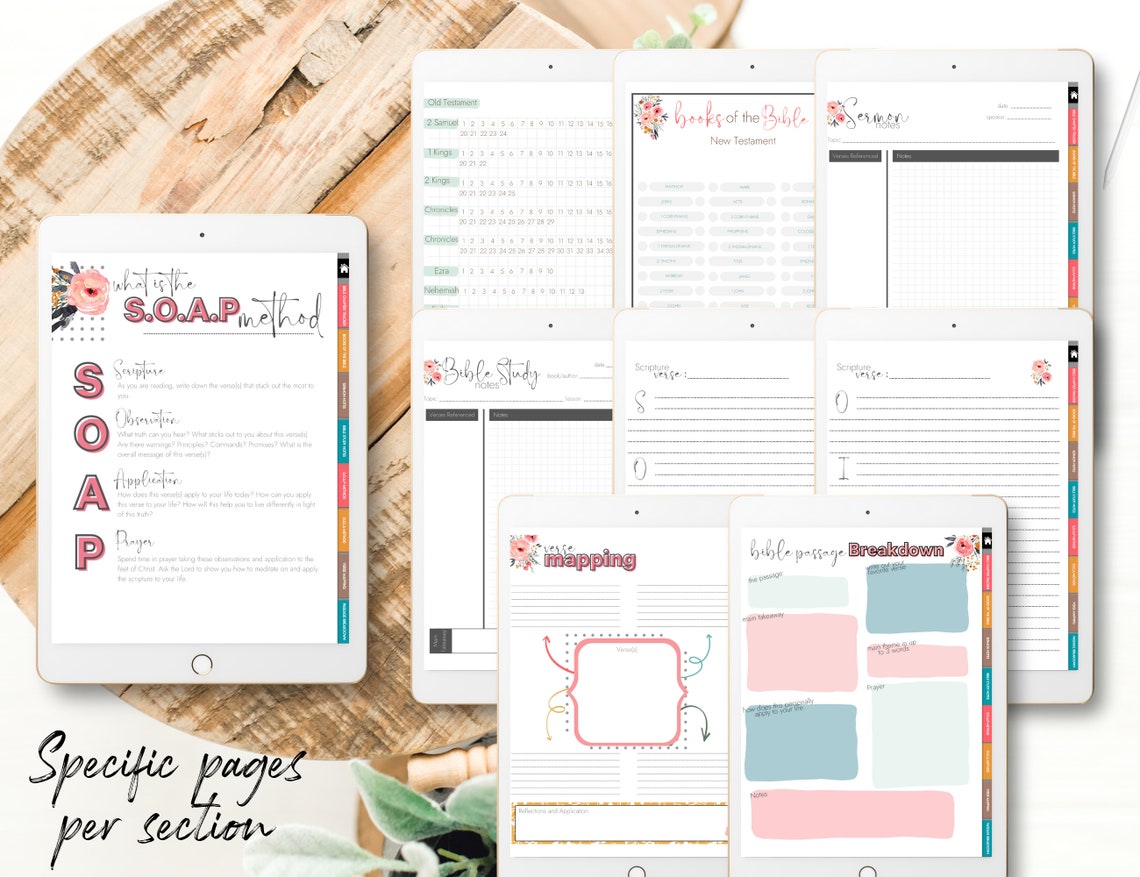 Bible Study Journal | SOAP Method | Verse Mapping | Sermon Notes ...