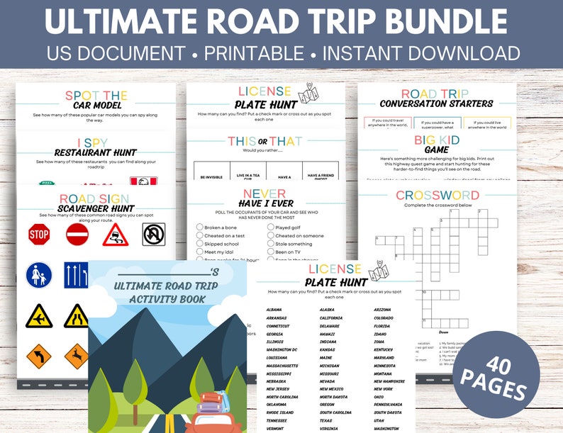 Ultimate Road Trip Bundle | Family Games | Printable Road Trip Fun ...