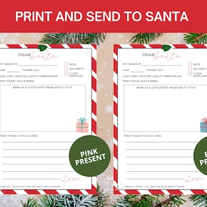 Dear Santa Letter Printable Christmas Wish List Holiday Wish List Kids ...