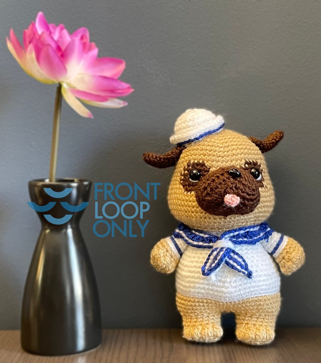Finished Crocheted Sailor Dog. Cute Pug in a Navy Outfit. - Etsy