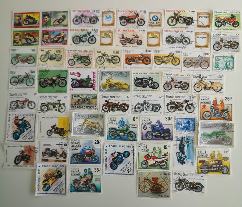 Motorbike/motorcycle Postage Stamps USED and off Paper 50 & 100 ...
