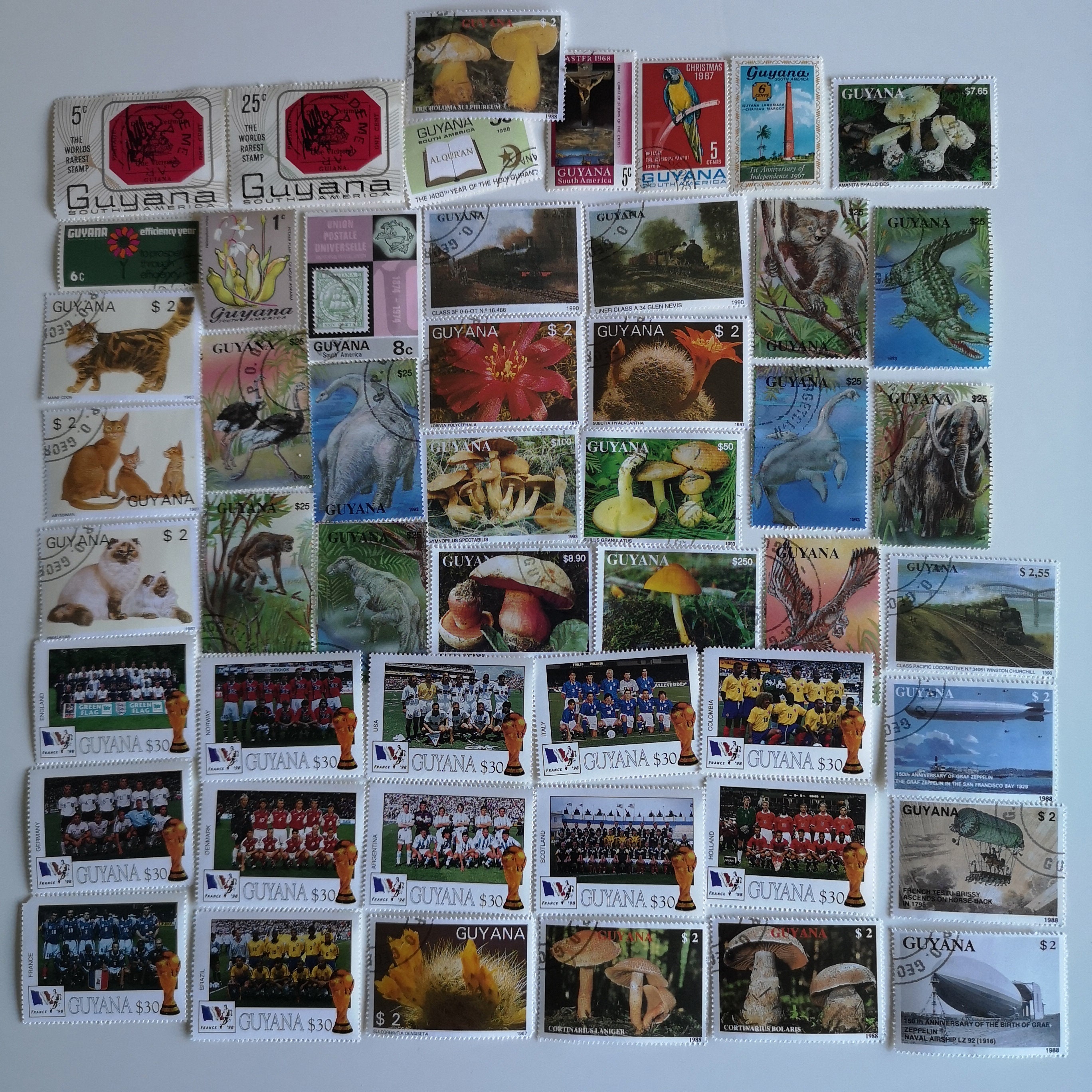 Guyana Postage Stamps USED & off Paper 50 to 200 Different - Etsy
