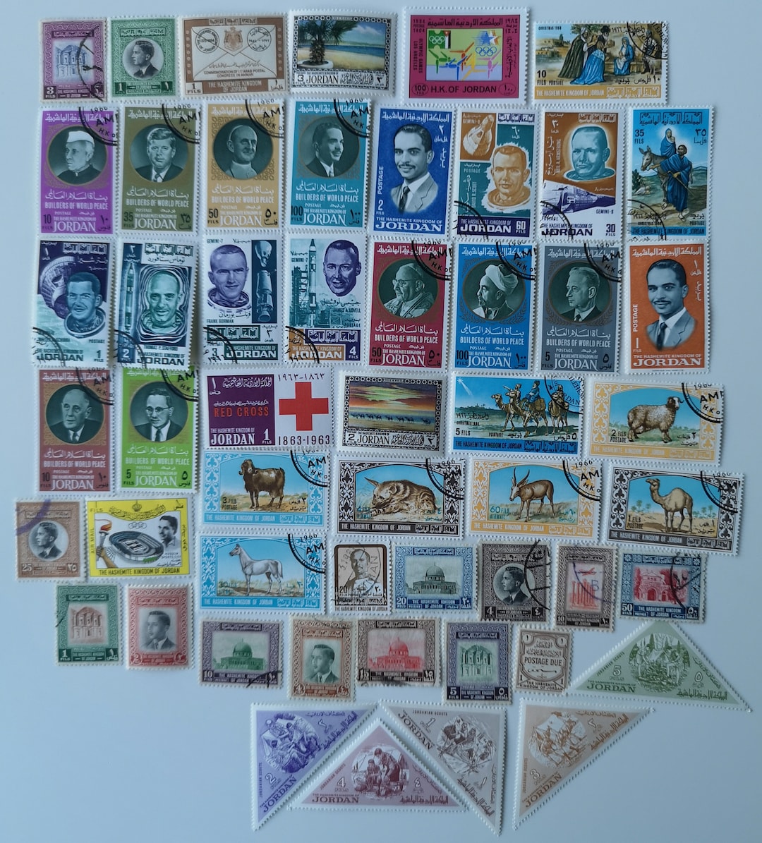 Jordan Postage Stamps - USED & off Paper - 50 and 100 Different ...