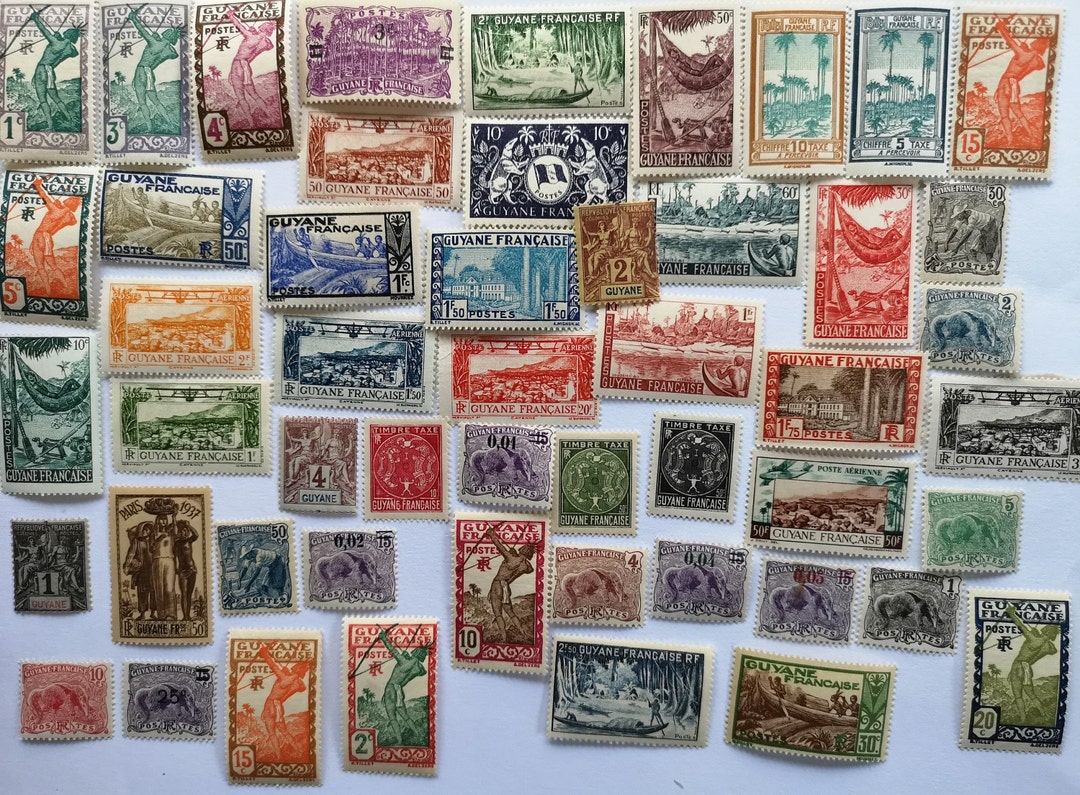 French Guiana Postage Stamps - USED & off Paper - 25 and 50 Different ...