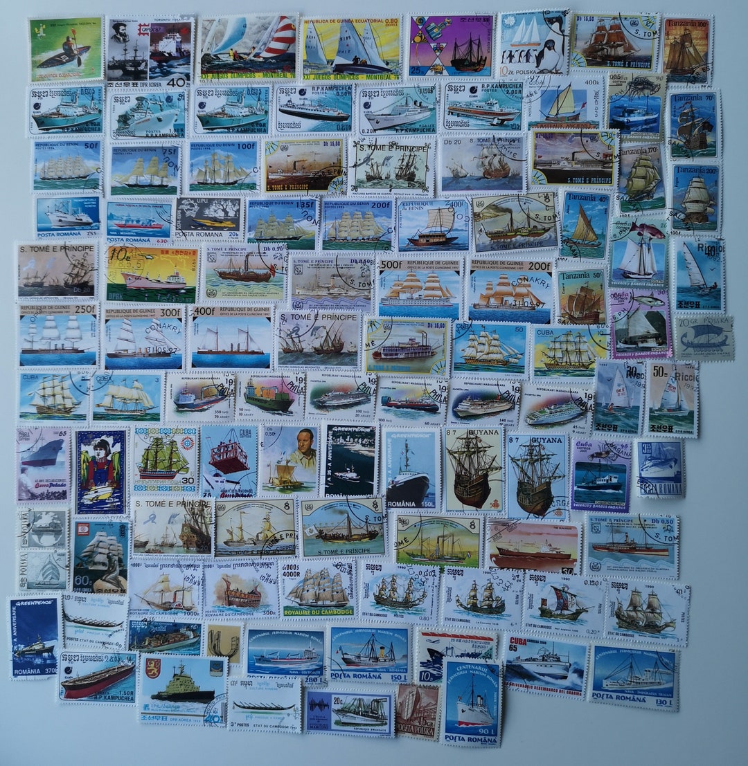 Ships & Boats on Postage Stamps - USED and off Paper - 100 to 1000 ...
