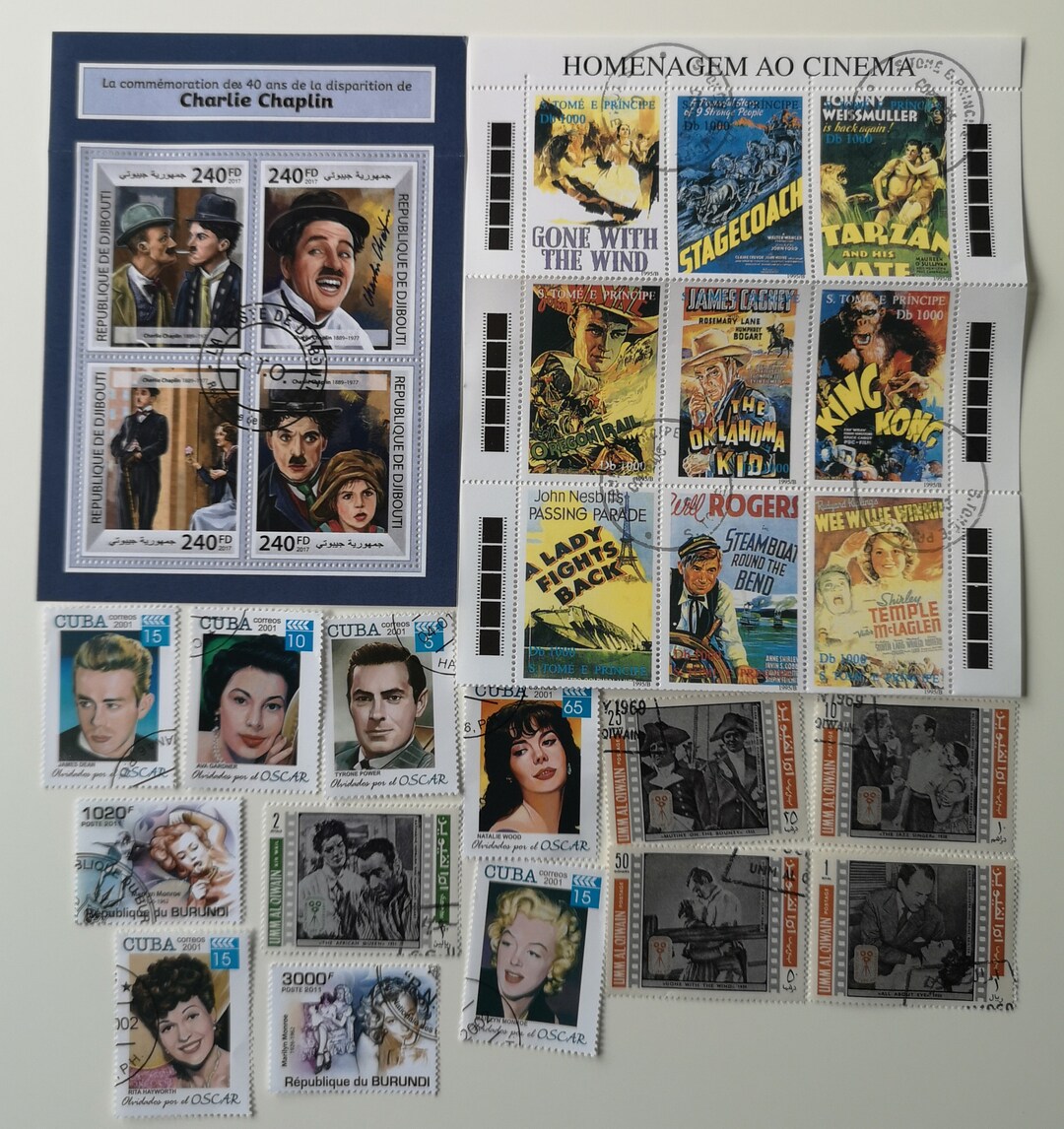 Movie/film Stars on Postage Stamps - 25 & 50 Different - USED and off ...
