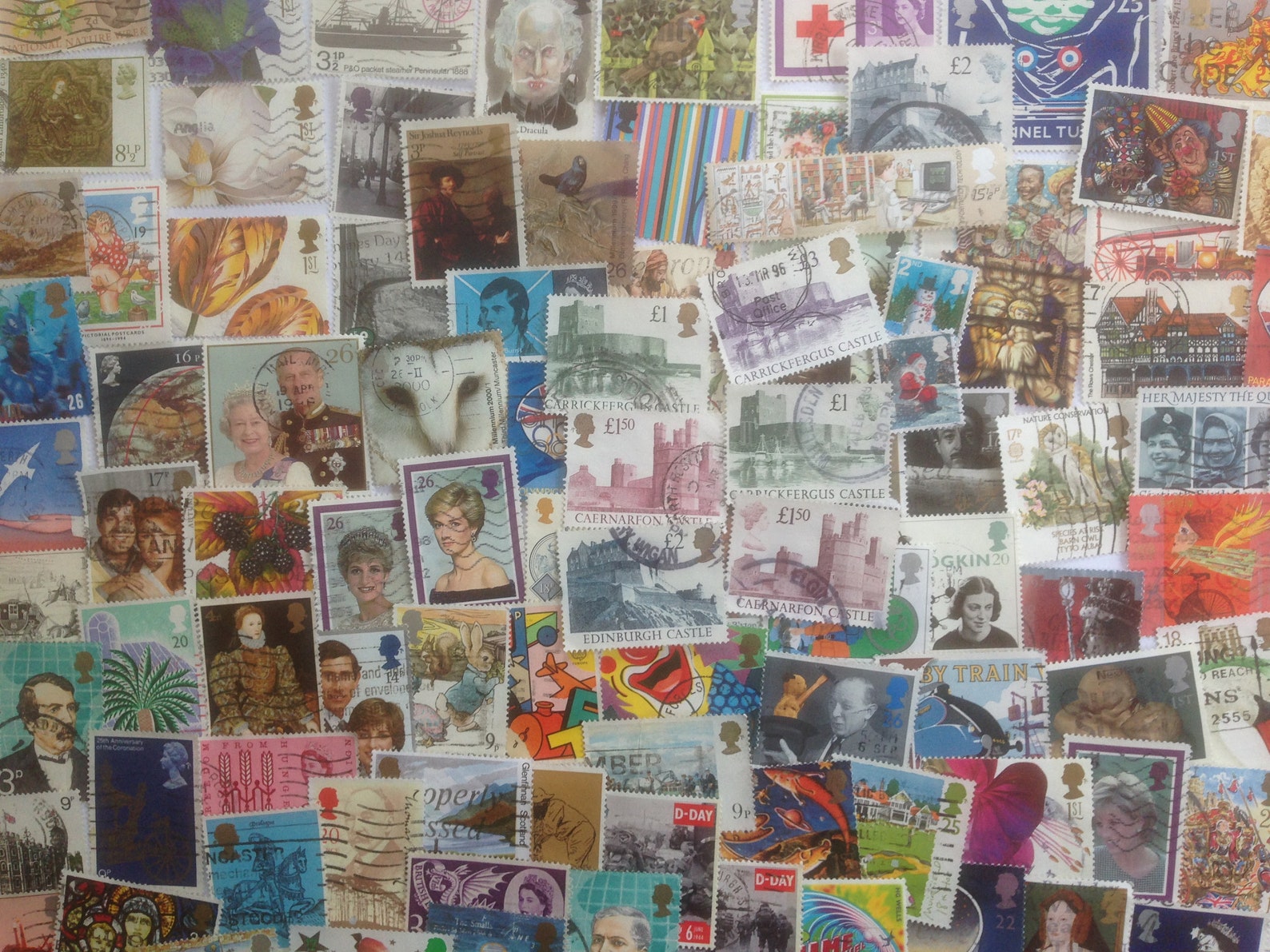 Great Britain Commemorative Postage Stamps - 500 to 2000 Different ...