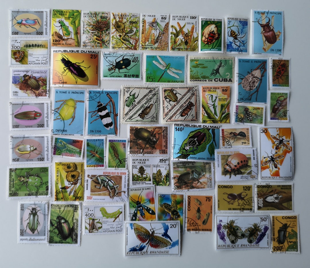 Insect Postage Stamps - USED & off Paper - 50 to 300 Different ...