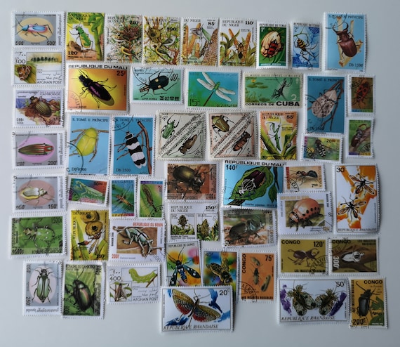 Insect Postage Stamps USED & off Paper 50 to 300 Different - Etsy