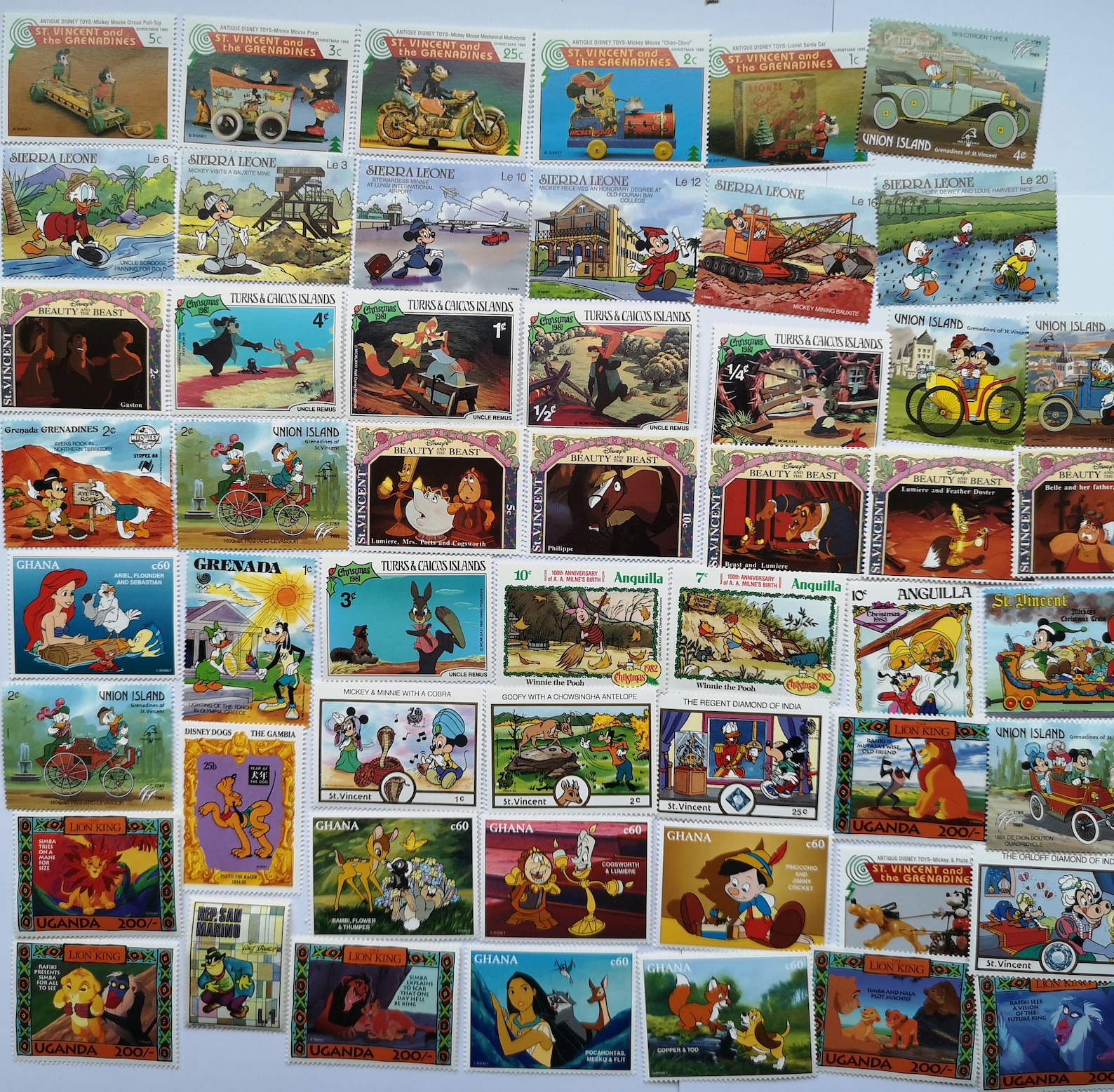 Walt Disney Postage Stamps Collection - 25 to 500 Different - USED ...